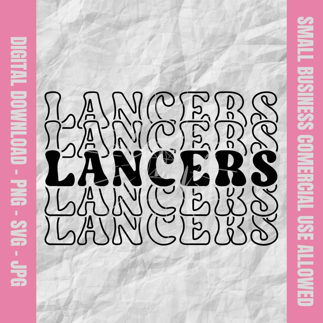 Lancers Svg, Lancers Retro Stacked Letter Svg, Lancers Football Svg ...