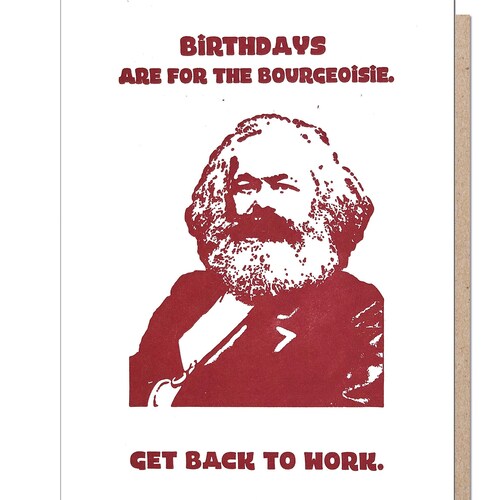 Marx Birthday Card Bourgeoisie Funny Birthday Card Letterpress - Etsy