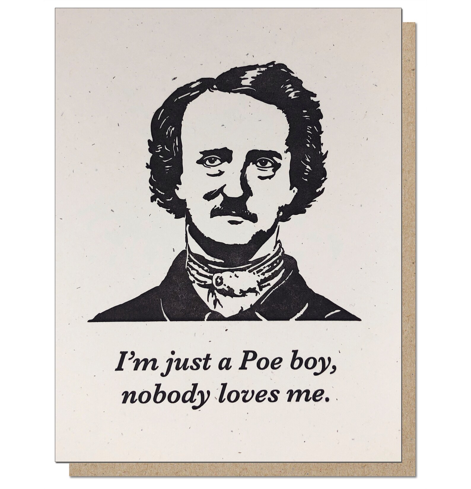 Just a Poe Boy. Letterpress Greeting Card Edgar Allen Poe | Etsy