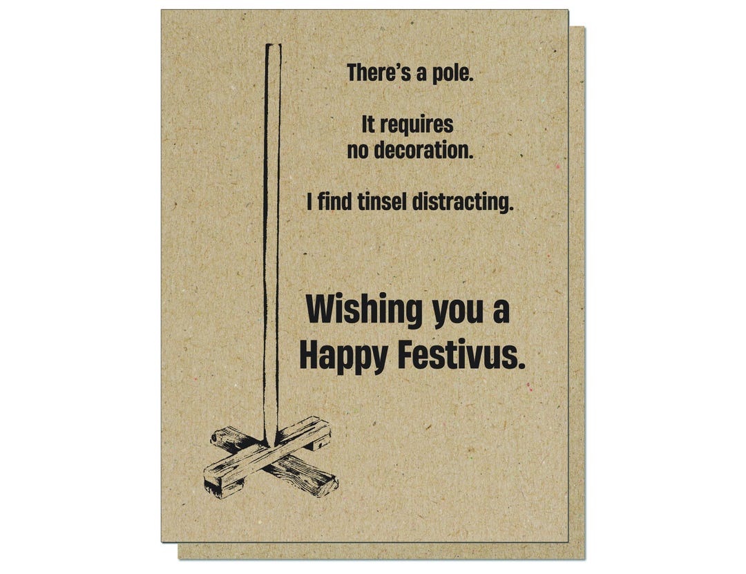 Festivus Pole | Holiday Greeting | Funny Christmas Cards - Etsy