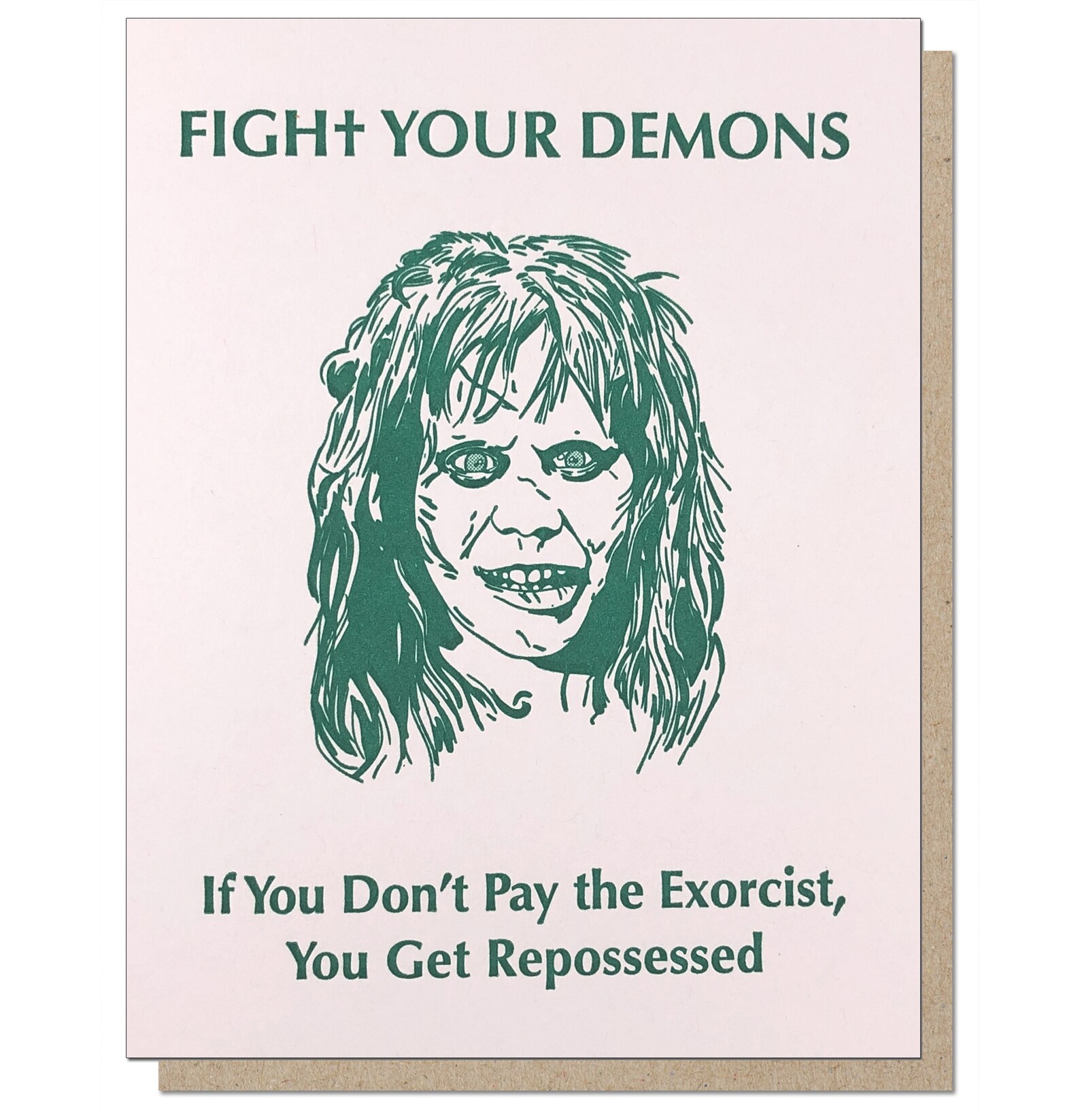 Fight Your Demons Letterpress Greeting Card - Etsy
