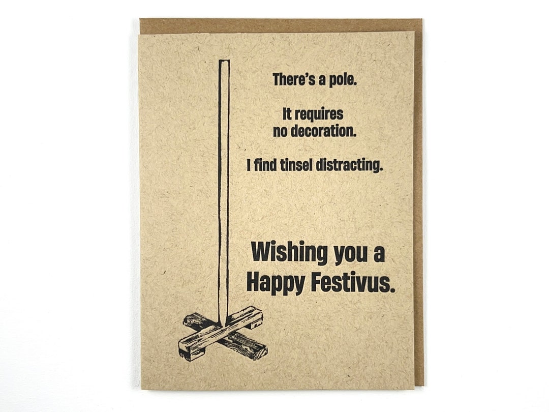 Festivus Pole Holiday Greeting Funny Christmas Cards - Etsy