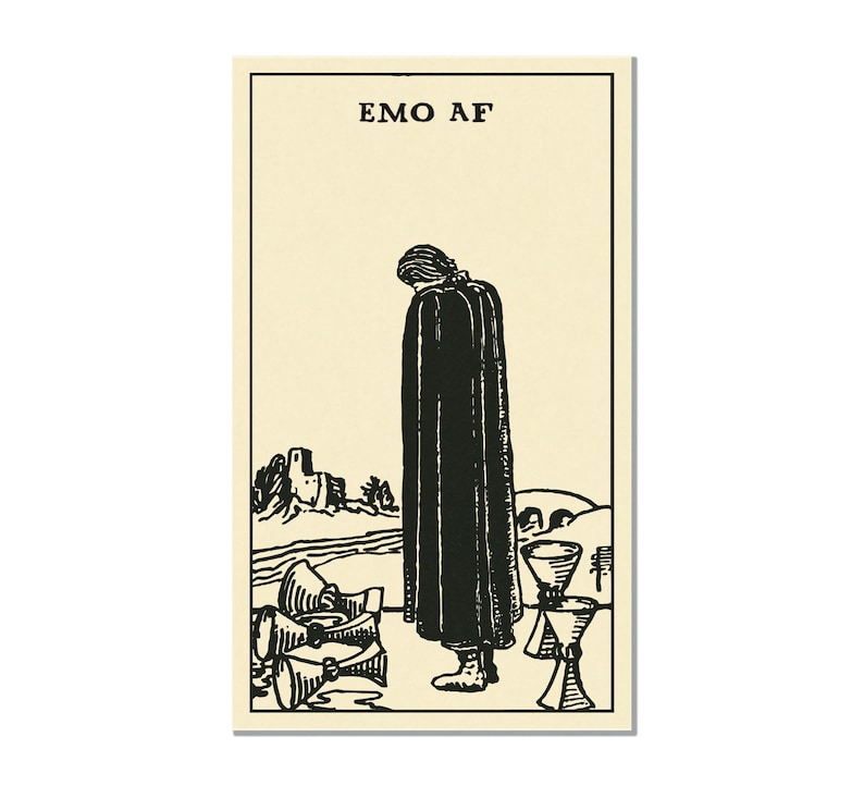 Emo AF Tarot Card Sticker - Etsy