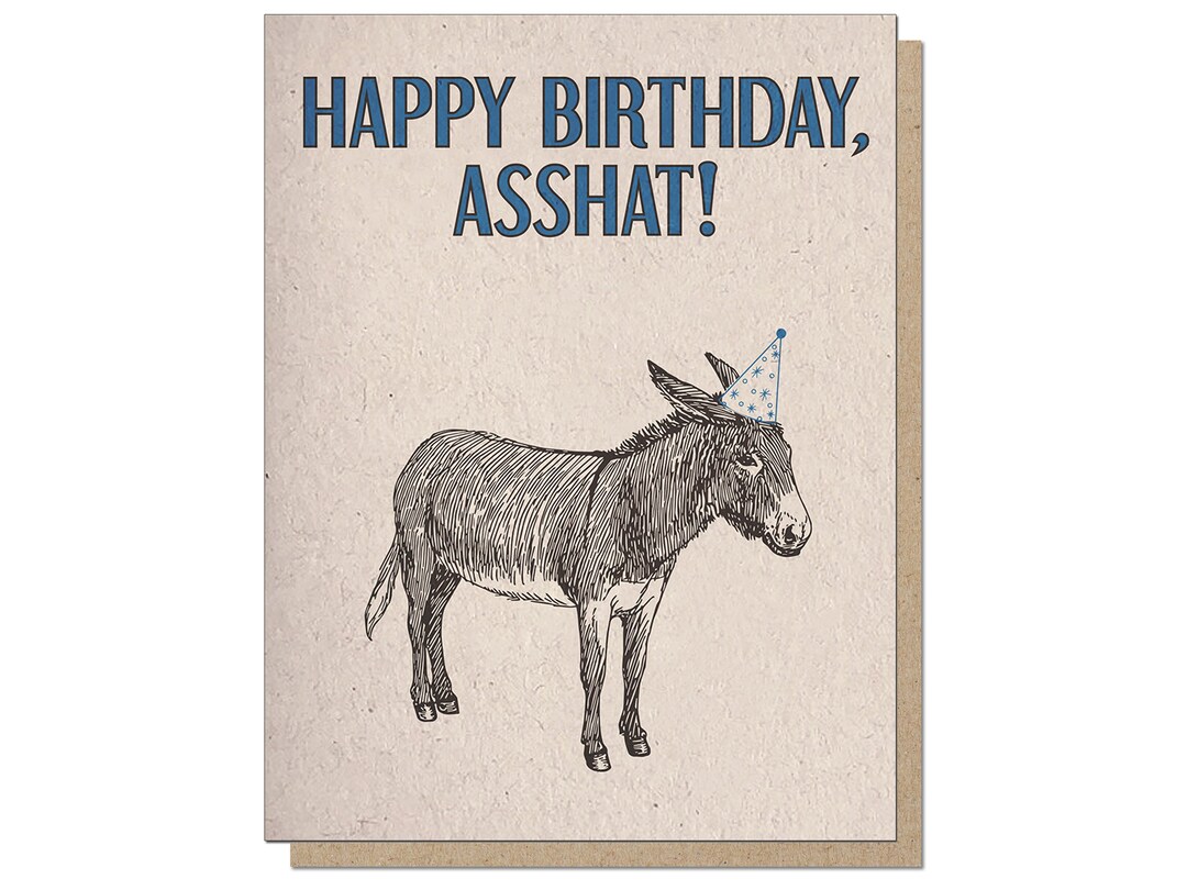 Happy Birthday Asshat Funny Birthday Card - Etsy