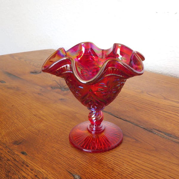 Red Carnival Glass - Etsy