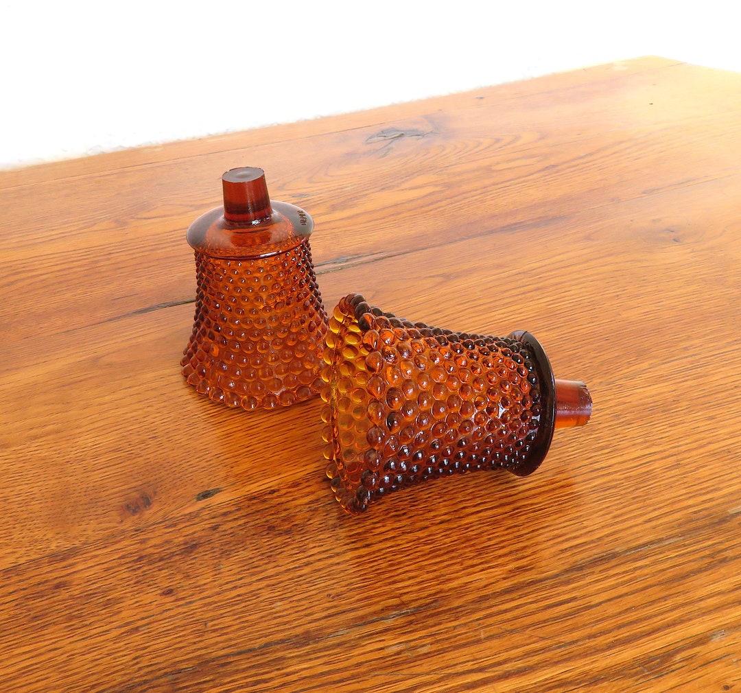 Vintage Glass Peg Votive Candle Holder Inserts Set of 2 Convert Taper ...