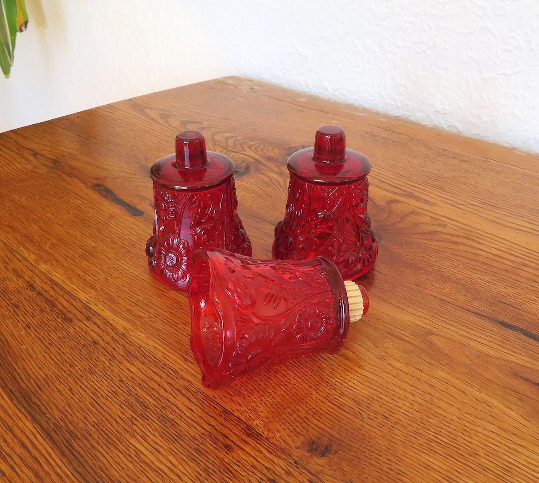 Vintage Glass Peg Votive Candle Holder Inserts Set of 3 Convert Taper ...