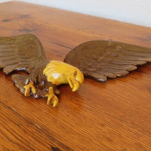 Vintage Ceramic Bald Eagle 3D Wall Hanging Hand Painted Atlantic Mold ...
