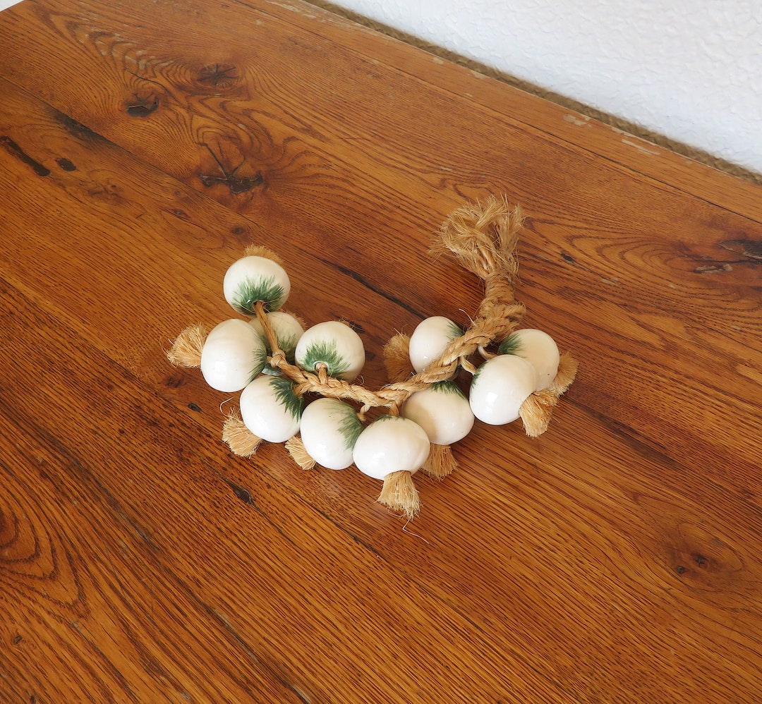 Vintage Ceramic Garlic Bulbs on Jute Rope Wall Hanging Ristra - Etsy