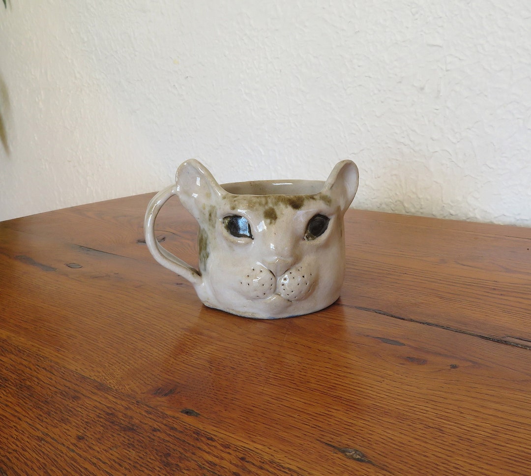 Vintage Pottery Kitty Cat Mug - Etsy