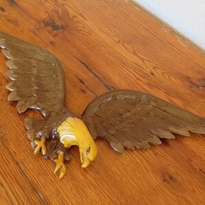 Vintage Ceramic Bald Eagle 3D Wall Hanging Hand Painted Atlantic Mold ...