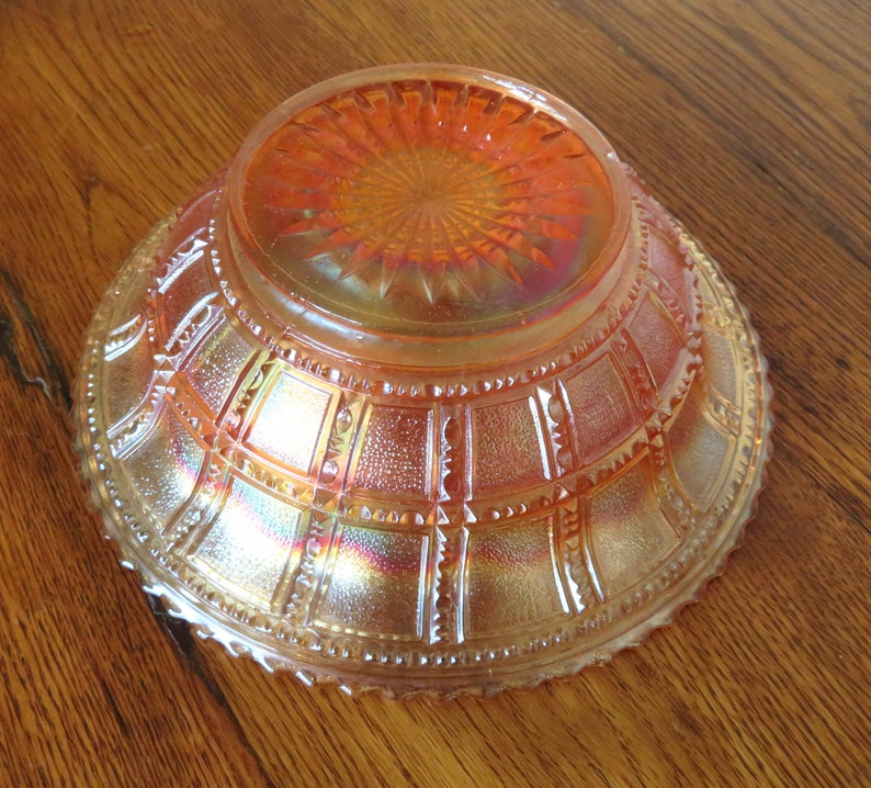 Vintage Imperial Glass Beaded Block Marigold Carnival Glass Bowl SALE ...