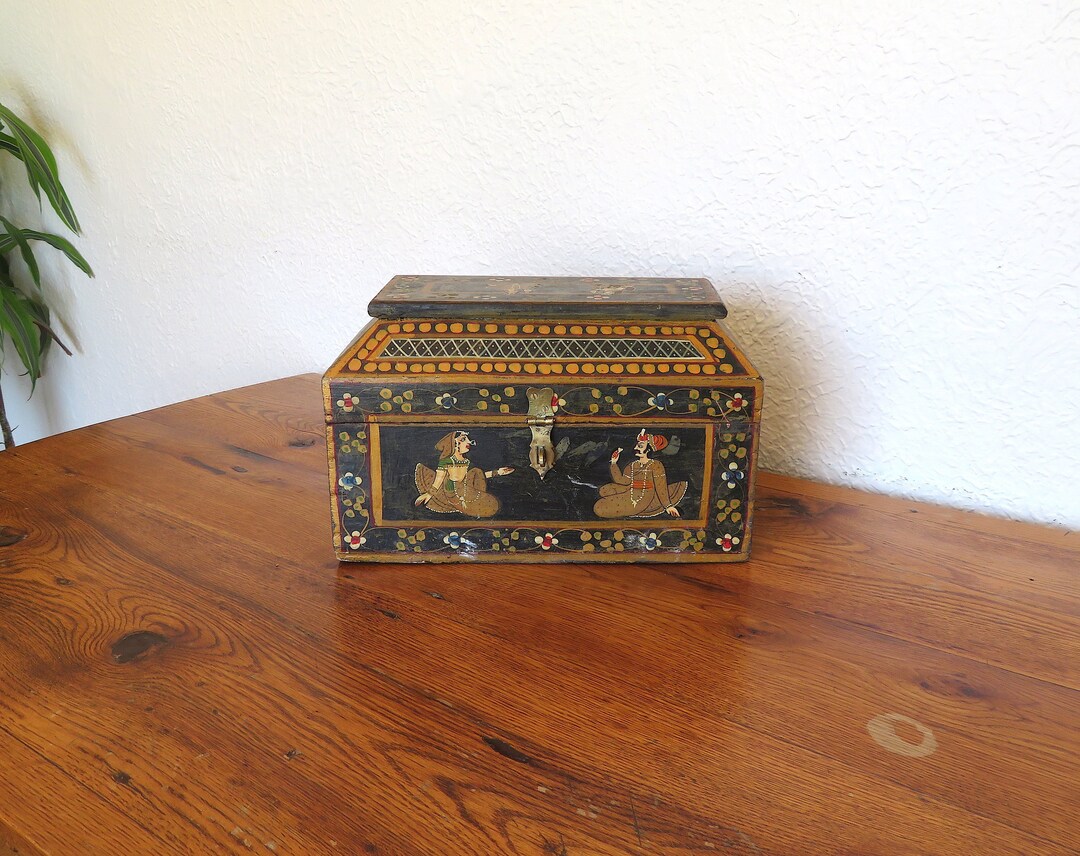 Vintage Indian Mughal Wedding Box Hand Painted - Etsy