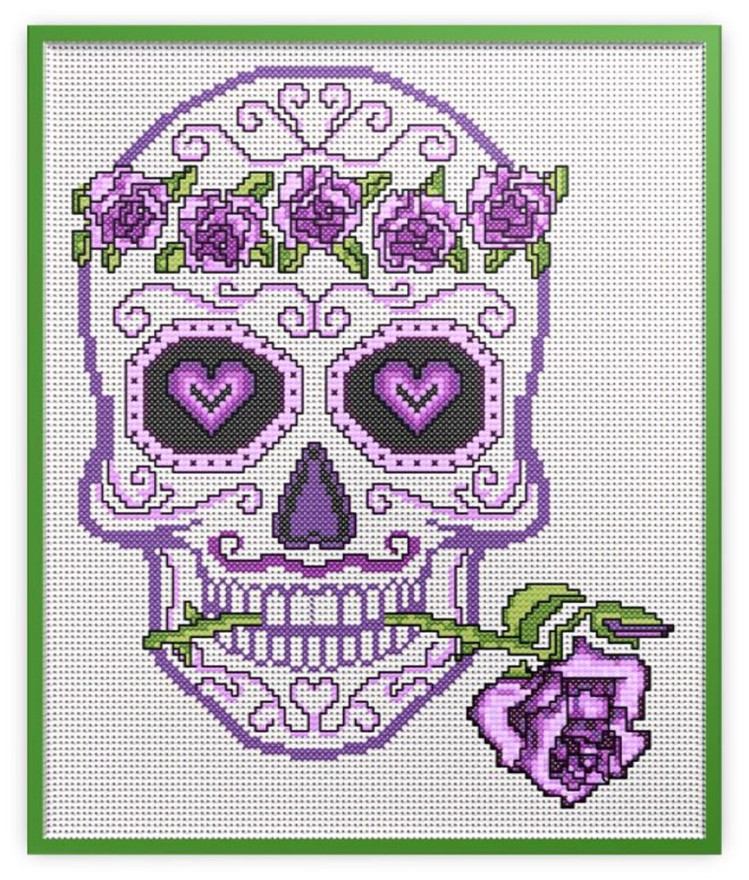 Purple Prince Sugar/day of the Dead Skull Cross Stitch CHART - Etsy