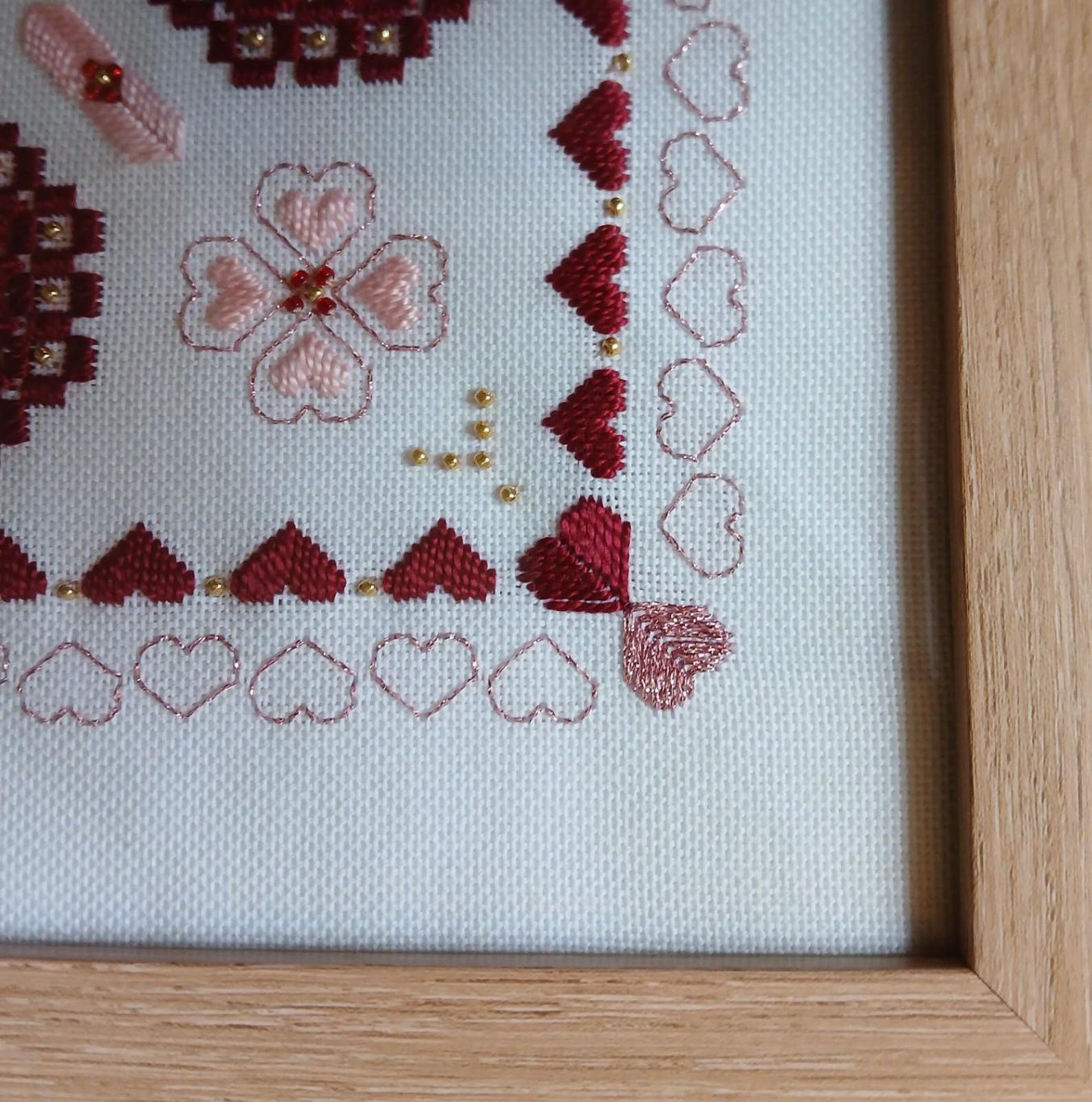 My Beaded Heart Red and Pink Hardanger Embroidery Chart - Etsy