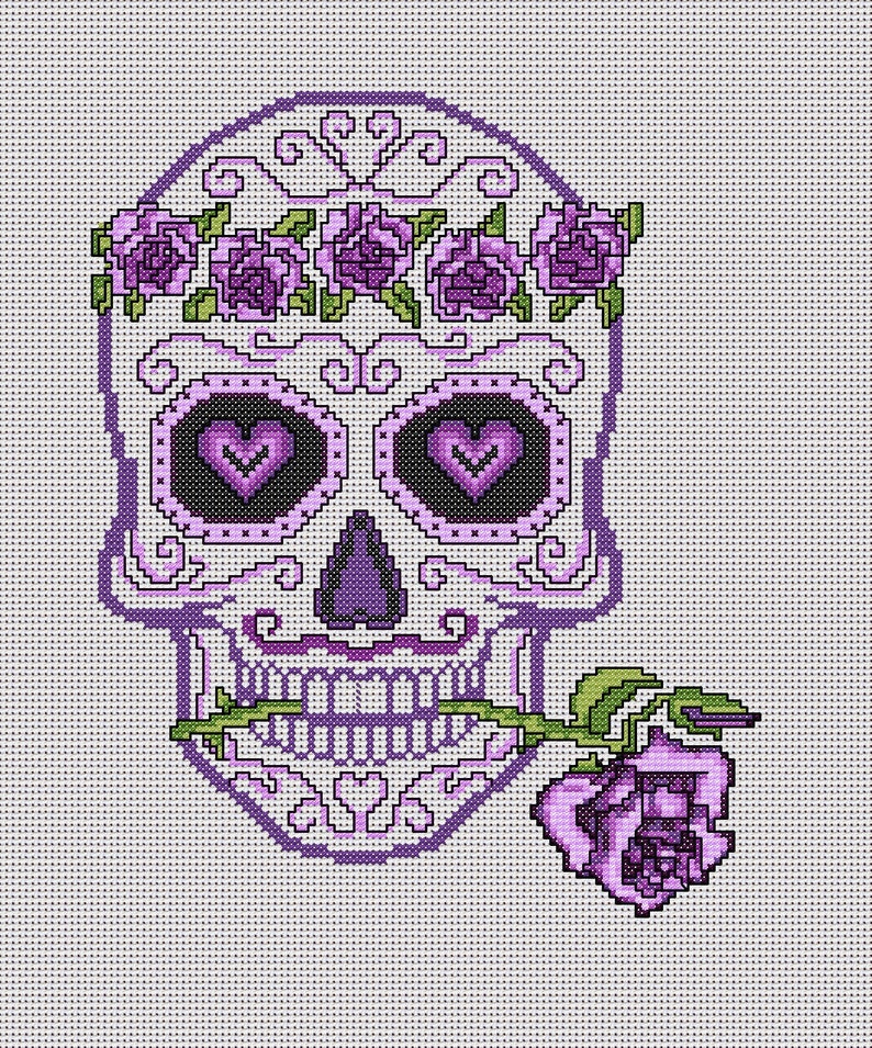 Purple Prince Skull Cross Stitch CHART - Etsy