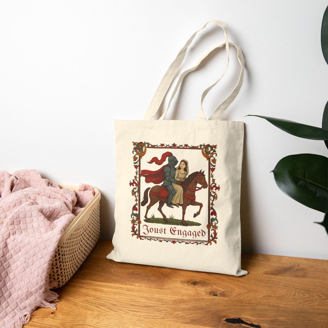 Joust Engaged Medieval Tote Bag Ren Faire Engagement Gift Renaissance ...