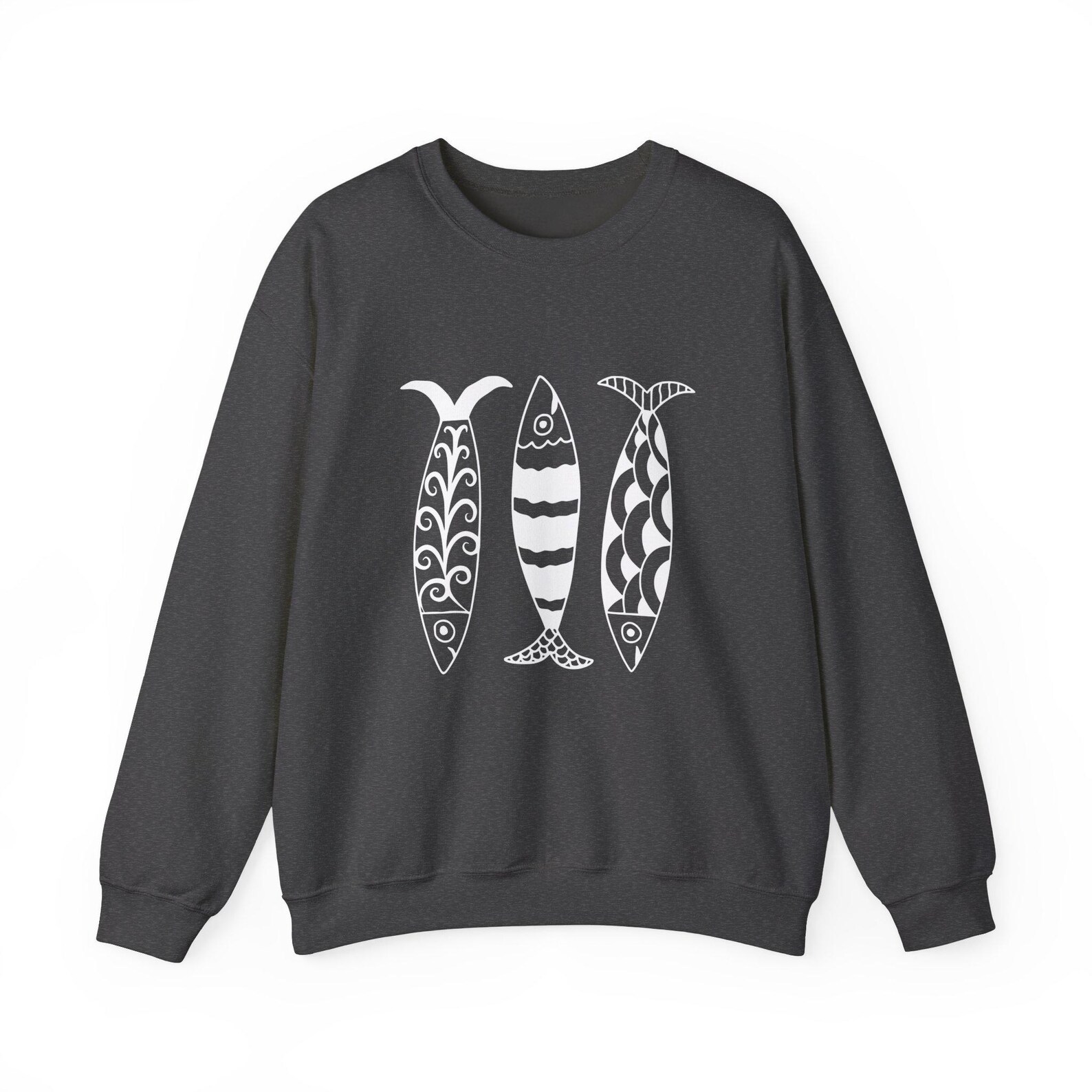 Fish Graphic Coastal Fisherman Aesthetic Sweatshirt, Fisherman Cozy ...