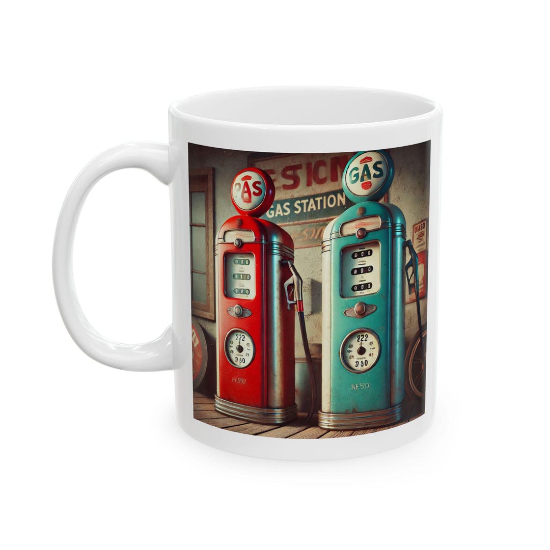 Vintage Coffee Mug Gas Pump Cup Car Lover Gift Muscle Car Enthusiast ...