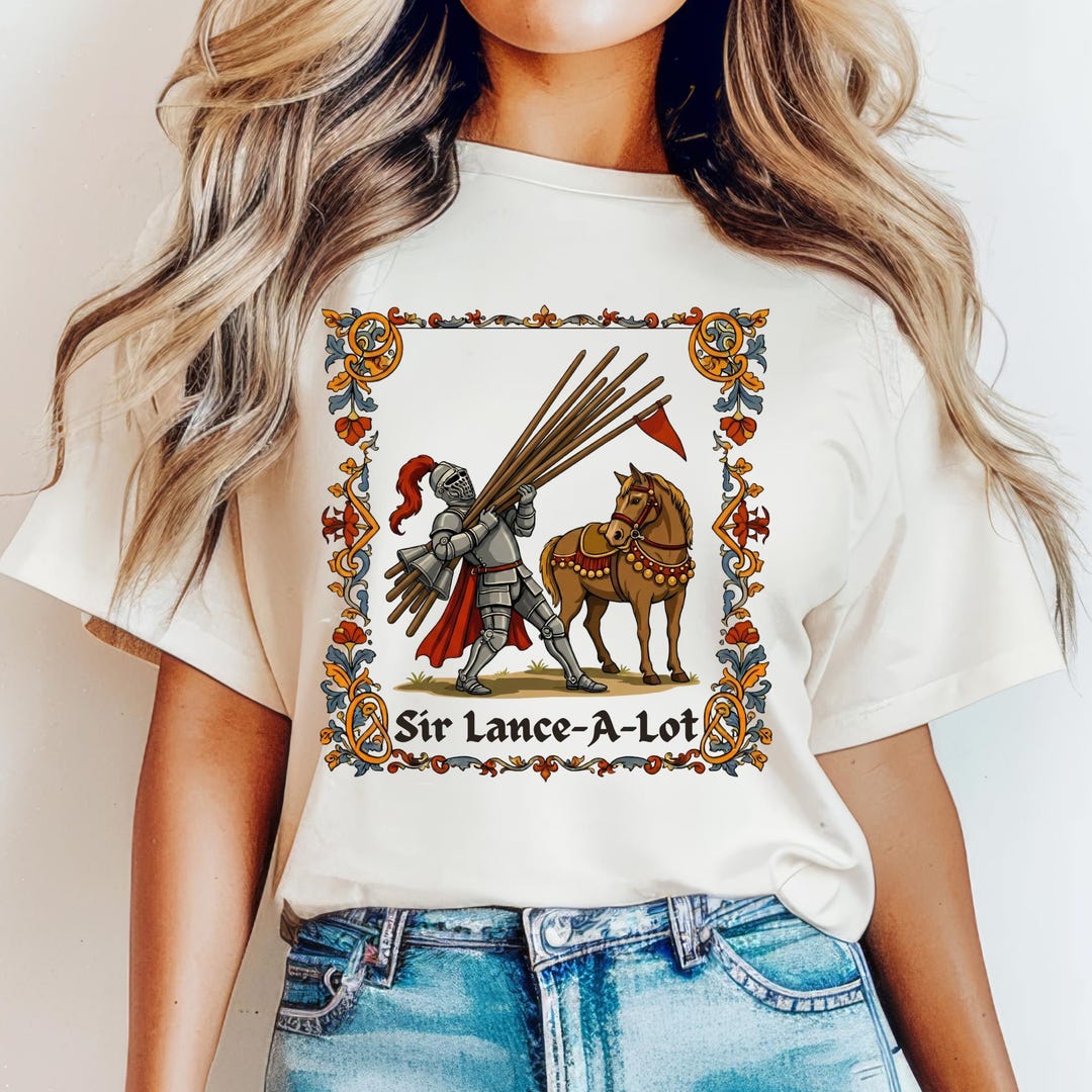 Sir Lance-a-lot Medieval Pun Shirt, Funny Knight Tee for Renaissance ...