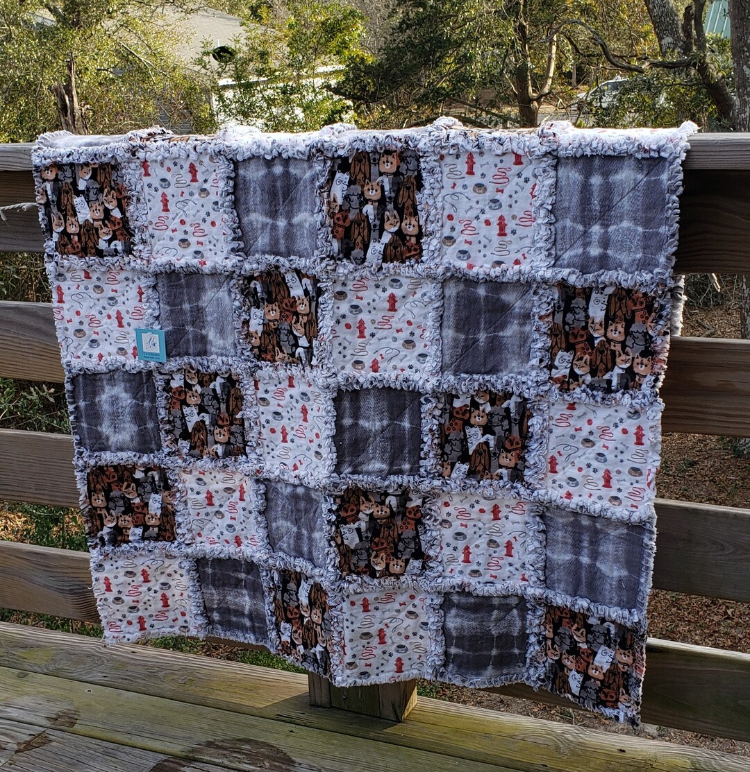 Dog Rescue 3 Layer Flannel Rag Lap Quilt Throw - Etsy