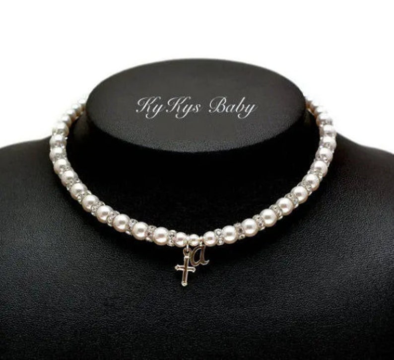 Baptism Necklace Baptism Gift Personalized Baby Necklace Pearl Baby ...