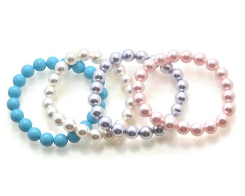 Pearl Baby Bracelet Babys First Pearls Elastic Pearl Bracelet Baby Gift ...
