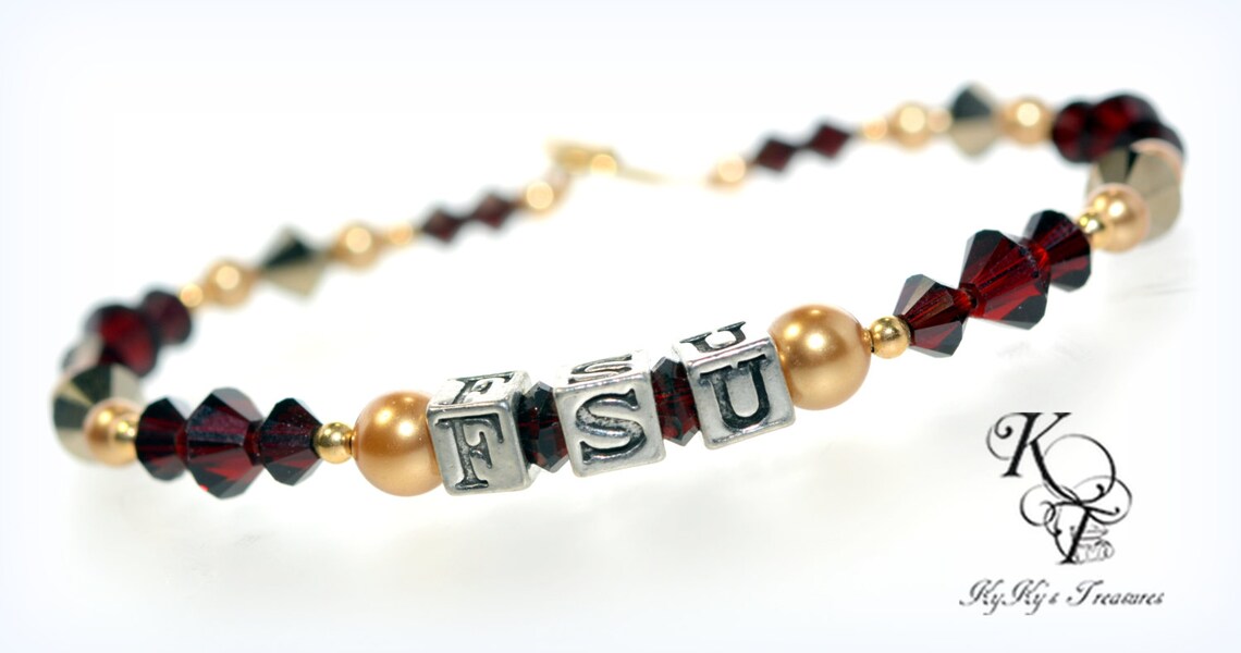 Florida State Bracelet, FSU Jewelry, Collegiate Jewelry, Florida State ...