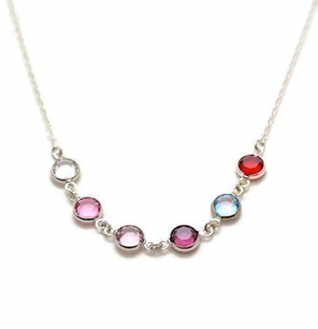 Multiple Birthstone Necklace Customized Jewelry Mothers Necklace ...