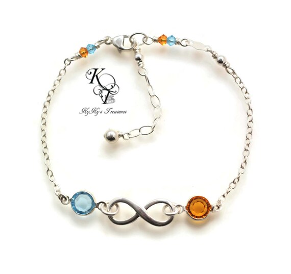 Birthstone Bracelet Infinity Bracelet Birthstone Mother | Etsy