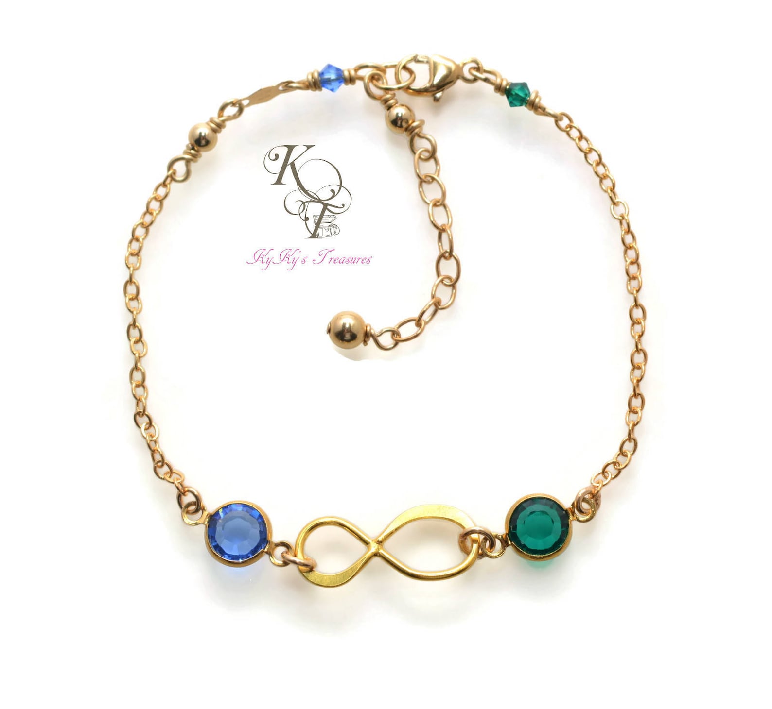 Infinity Bracelet Gold Birthstone Bracelet Mothers Bracelet FREE Gift ...