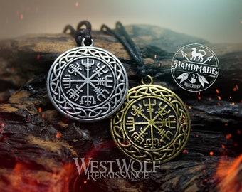 Viking Vegvisir wayfinder Pendant With Rune Border | Etsy