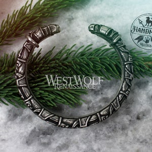 Silver Viking Raven Torc With Odin's Ravens Hugin and Munin --- Norse ...