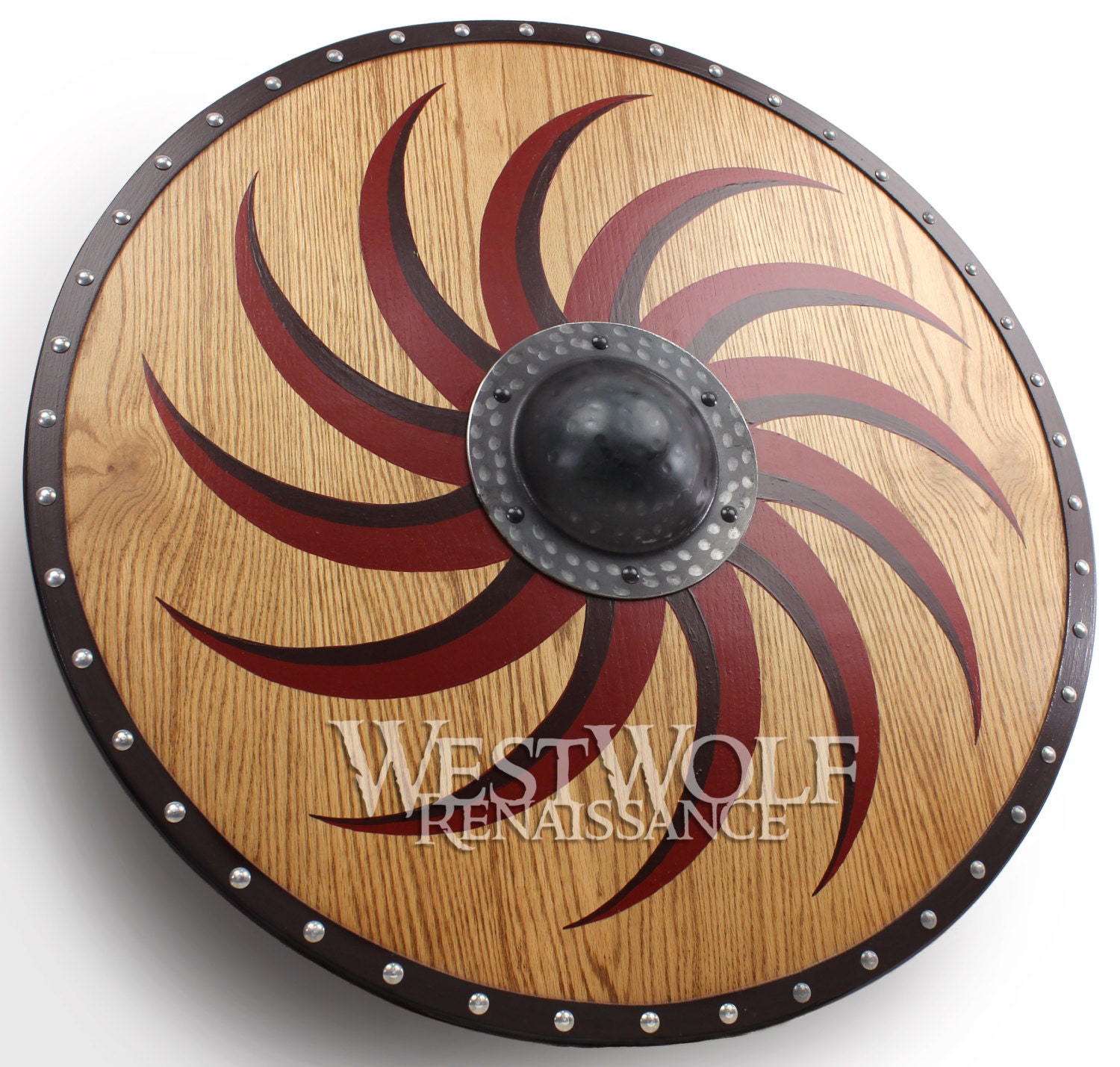 Viking Claw Spiral Shield Made of Solid Oak with a Forged | Etsy