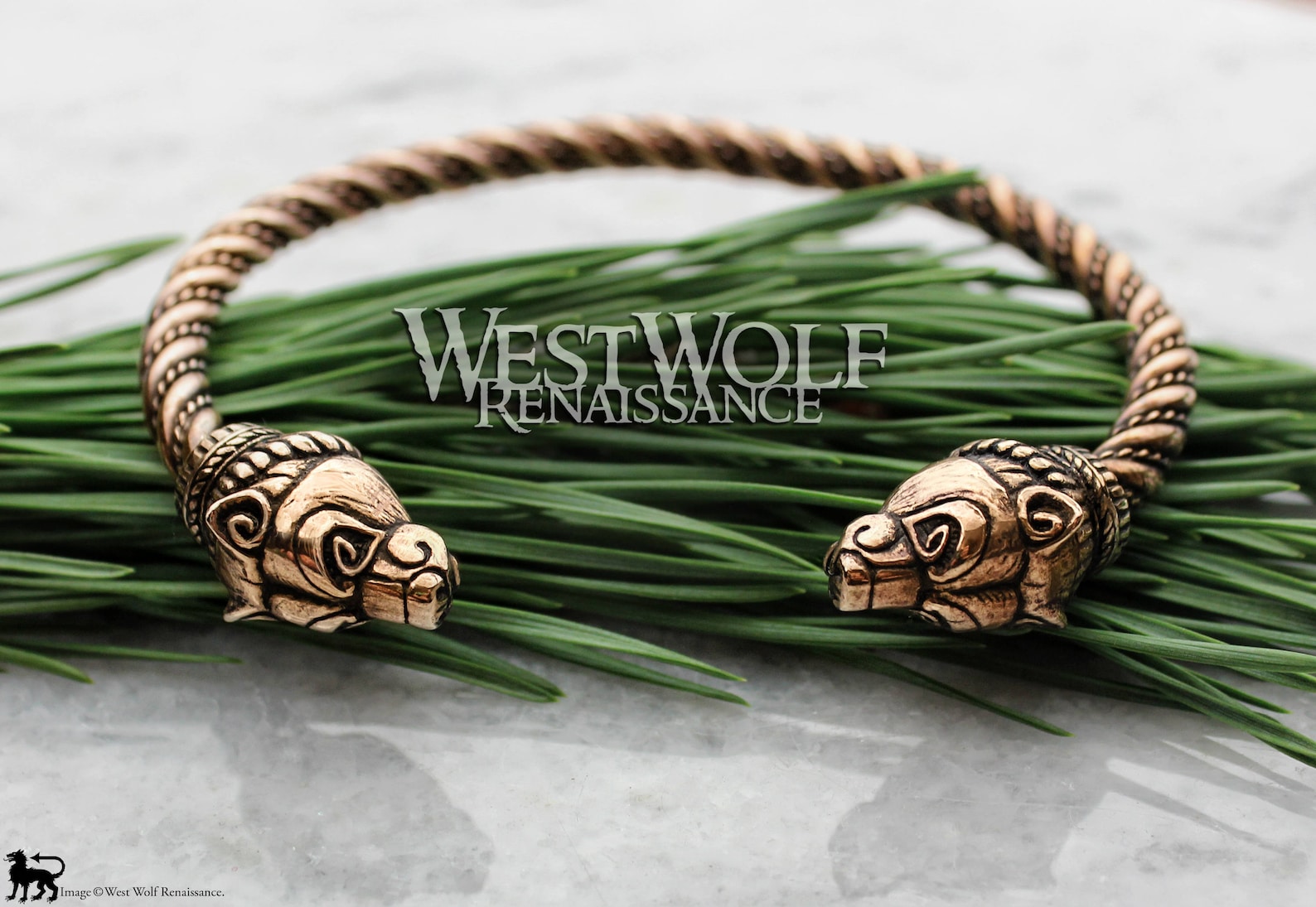 Bronze Viking Bear Bracelet / Torc -- Berserker Arm Ring With Twisted ...