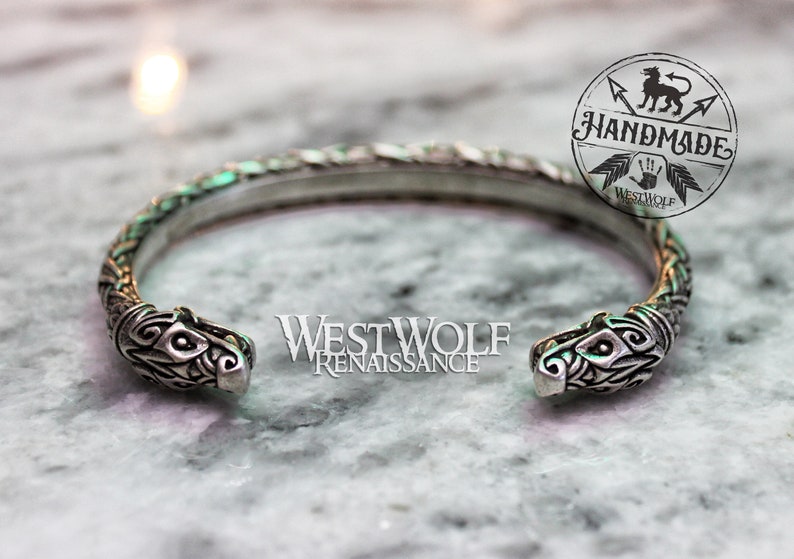 Viking Dragon Torc Silver Beast Bracelet or Arm Ring - Etsy