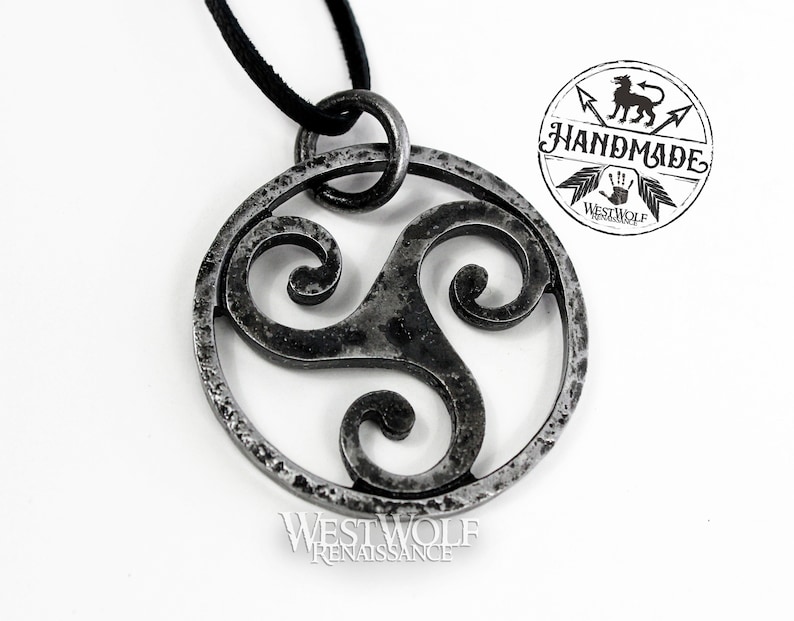 Celtic Triskelion Pendant - Made of Hand-forged Steel --- Triskele/tri ...