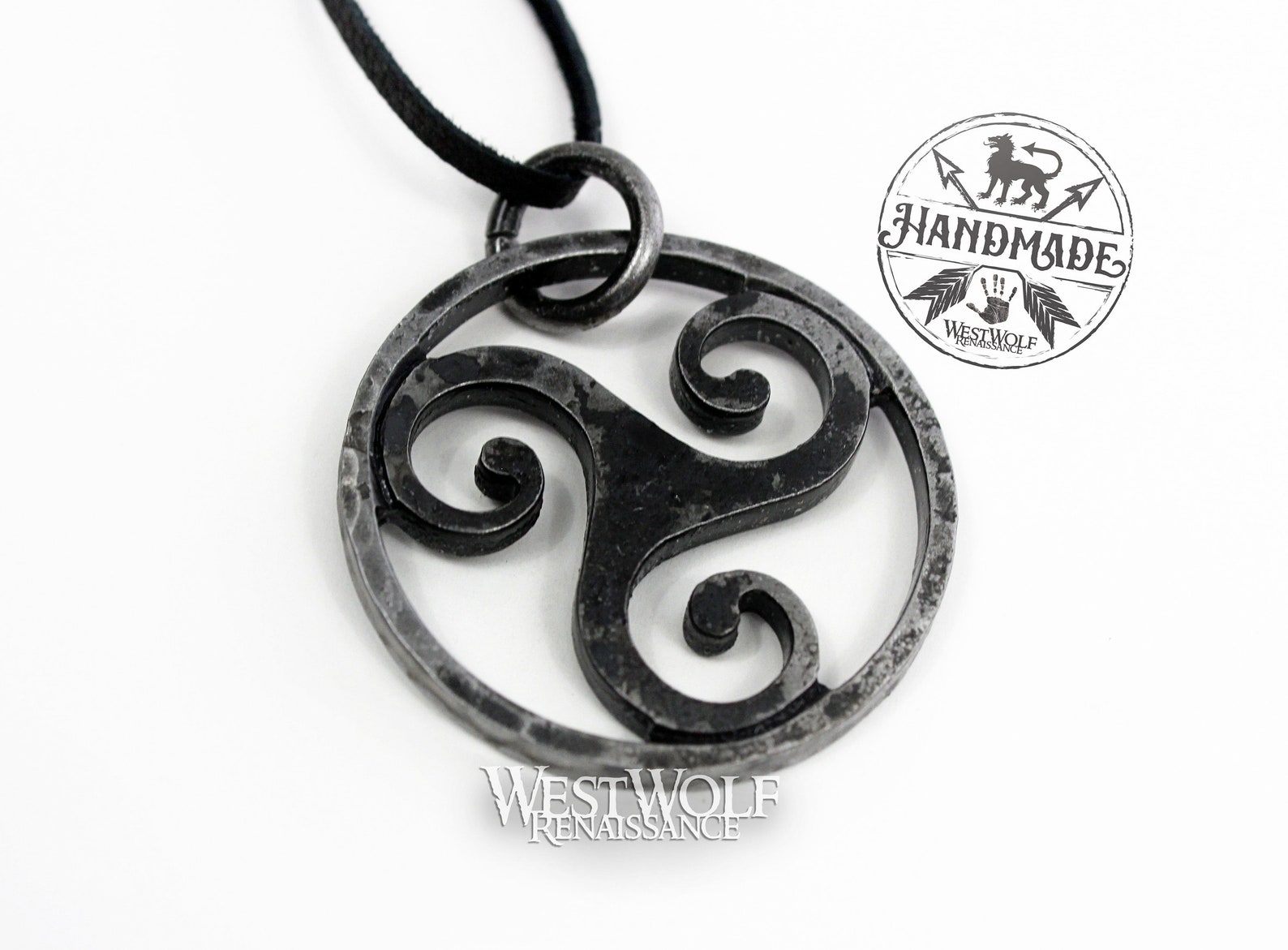 Celtic Triskelion Pendant - Made of Hand-forged Steel --- Triskele/tri ...