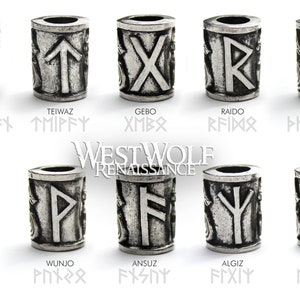 Viking Beads With Norse Runes - for Jewelry or Beards/hair/dreadlocks ...