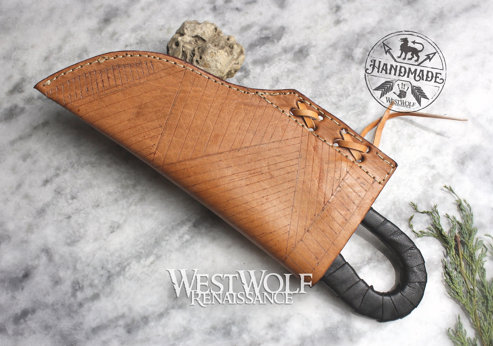 Hand-forged Medieval Knife With Leather-wrapped Handle and Sheath ...