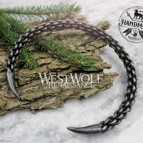 Hand-forged Braided Steel Claw Torc Bracelet - Etsy