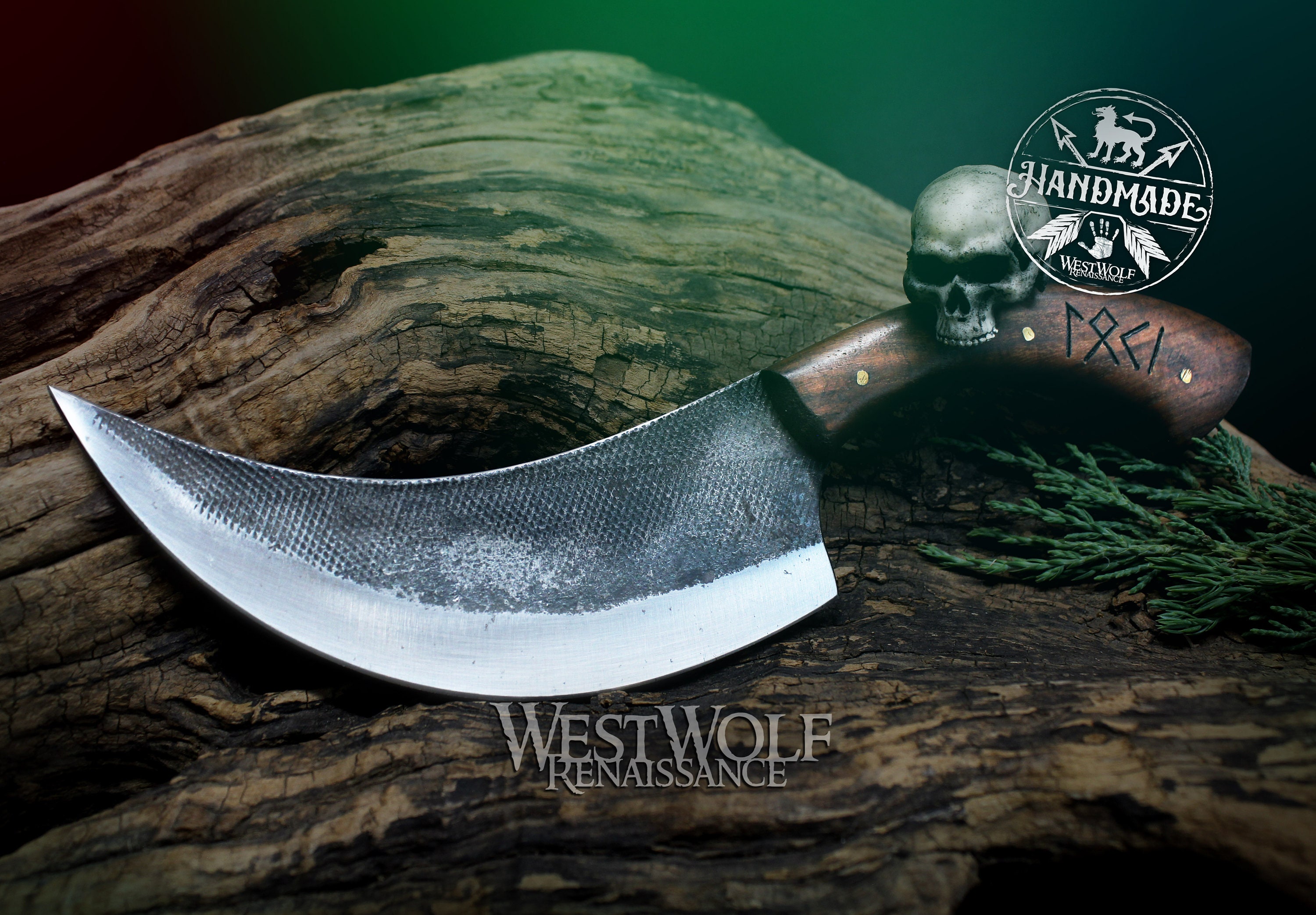 Hand-forged Steel Viking Knife of LOKI With Carved Rune Handle and Full ...