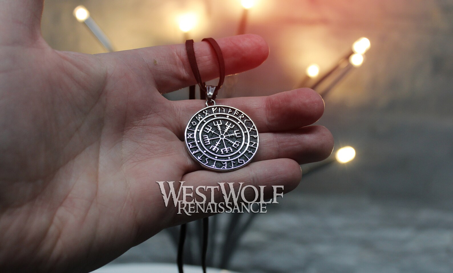 Viking Vegvisir wayfinder Pendant With Rune Border | Etsy