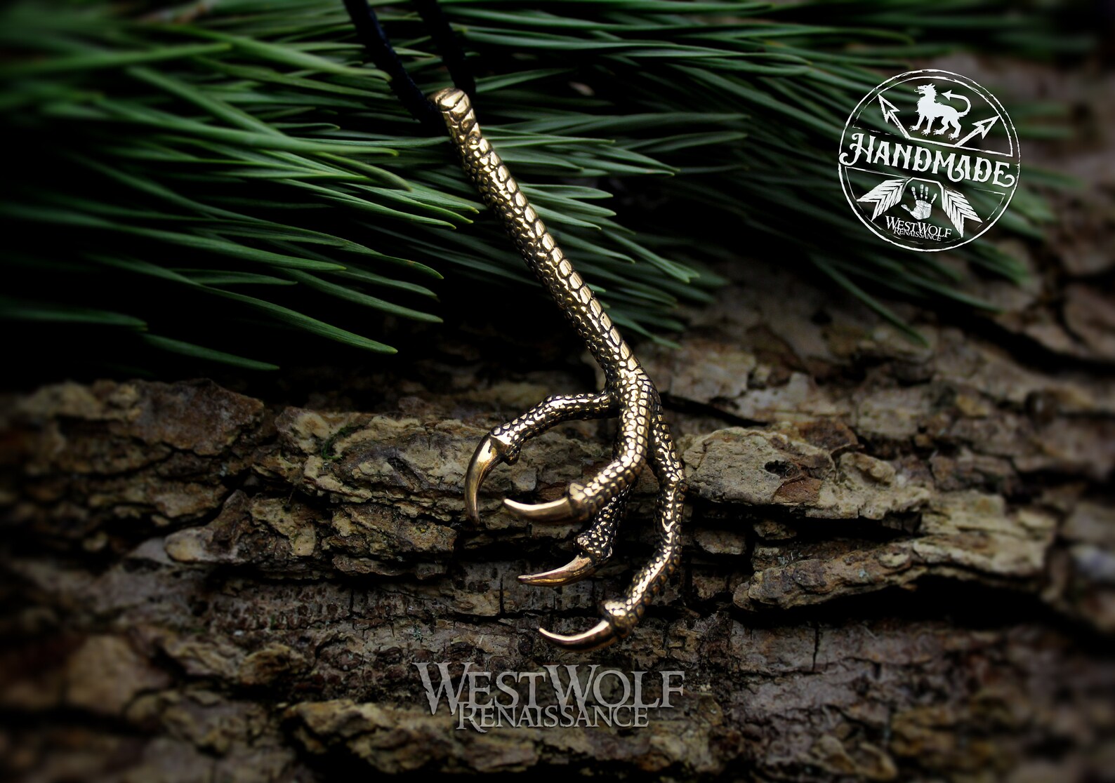 Raven Claw Pendant in Pewter, Bronze, or Sterling Silver --- Viking ...