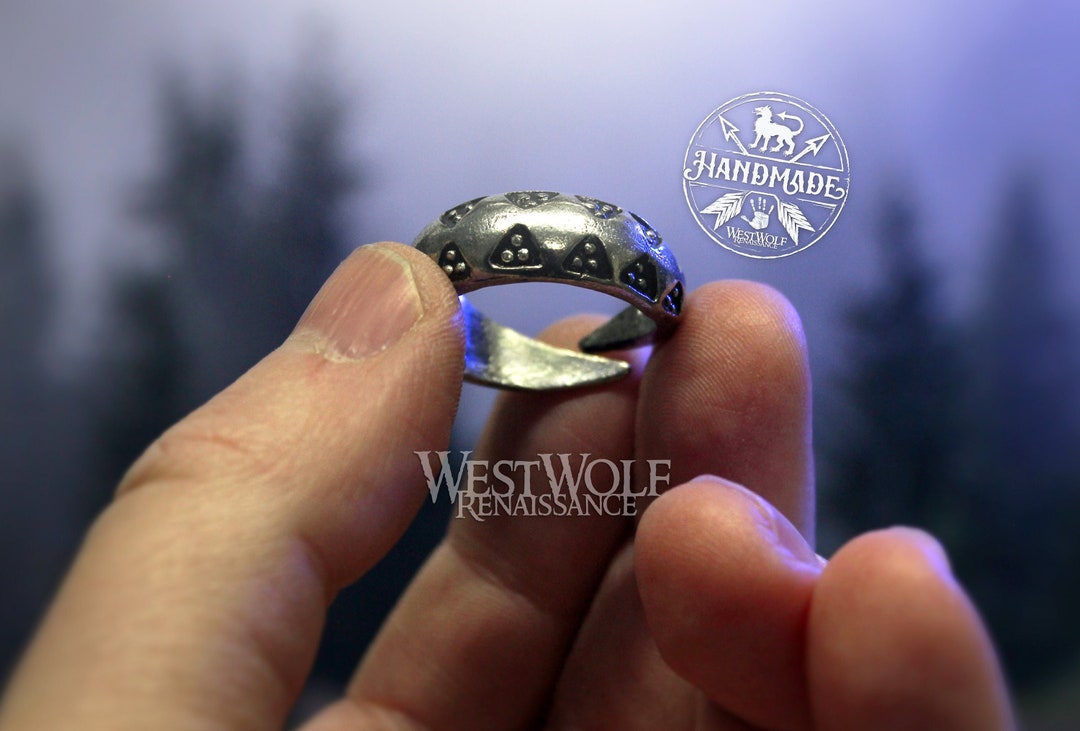 Viking Ring With Historic Triangle Dots Pattern - Adjustable Size - US ...