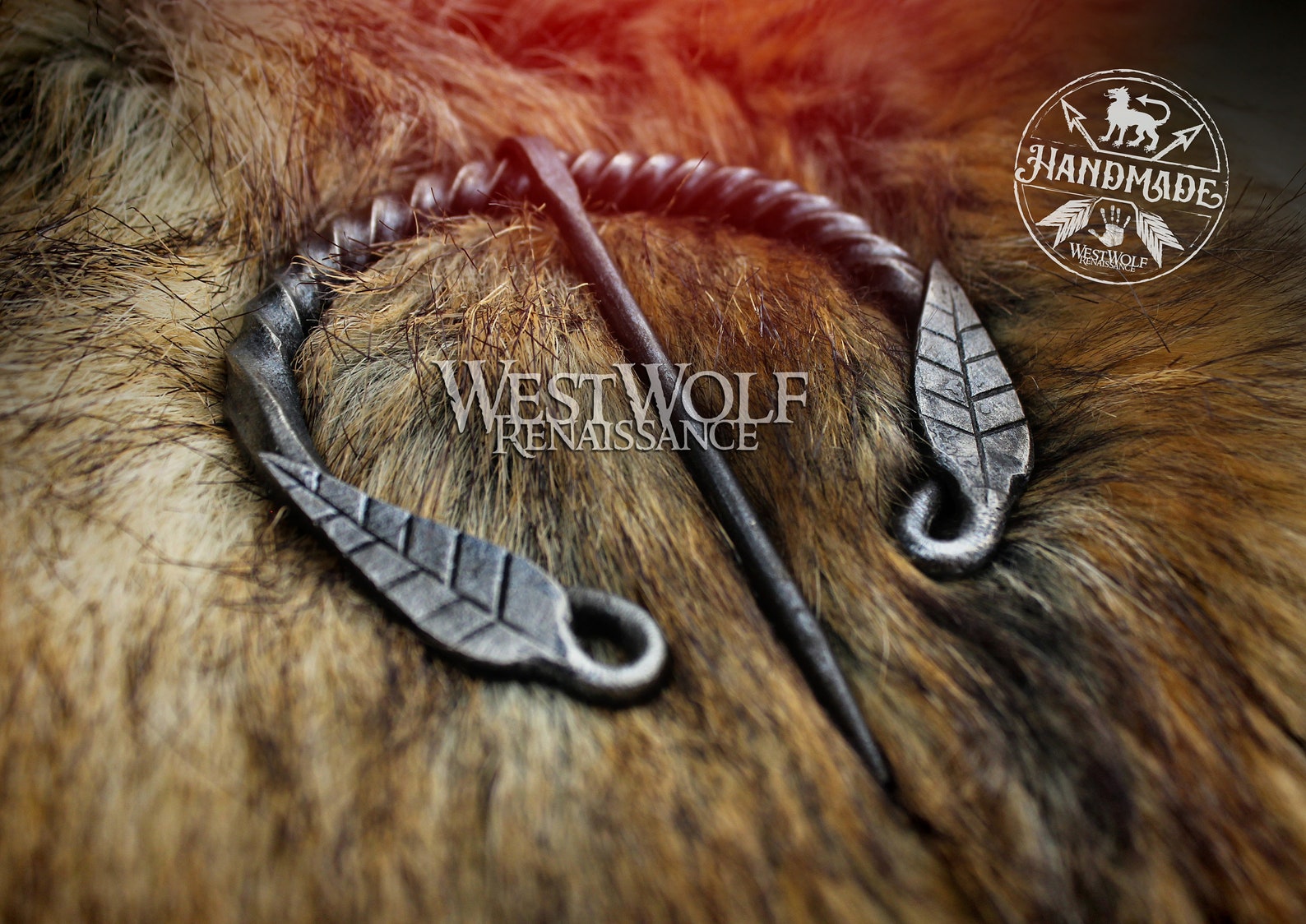 Hand-forged Twisted Steel Pennanular Leaf Brooch -- Nature/medieval ...