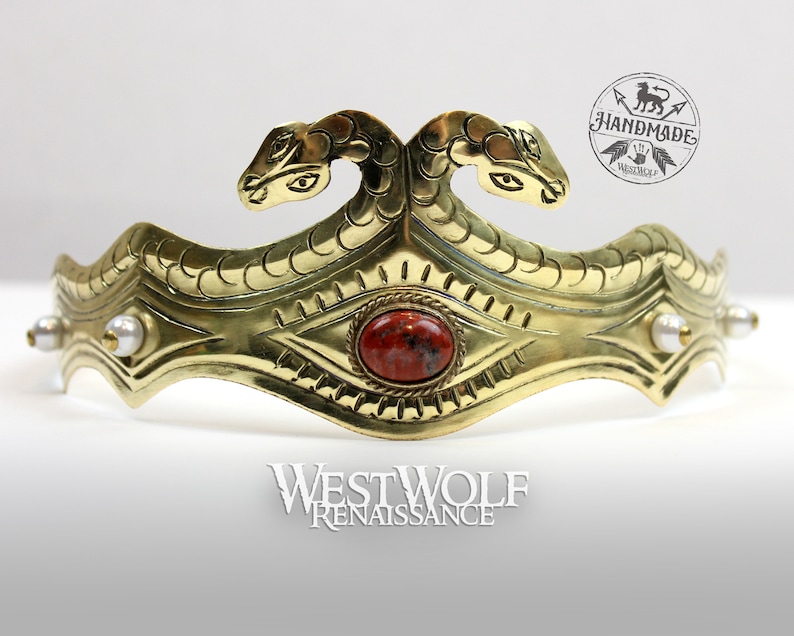 Gold Royal Serpent Crown With Red Jasper Stone for King/queen/prince ...