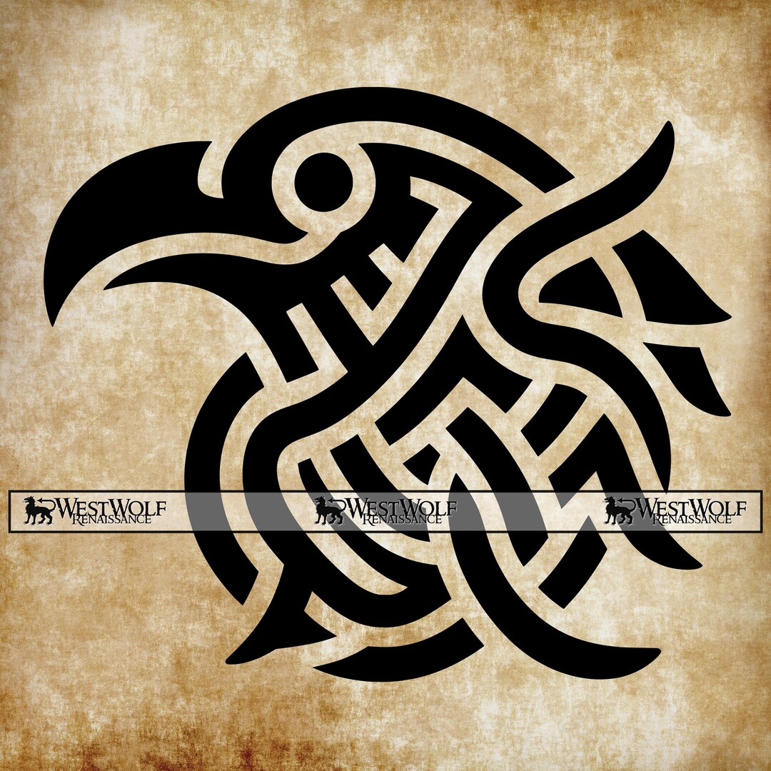 Viking Raven Knot Design - Original SVG Vector Graphic Art + Png Dxf ...