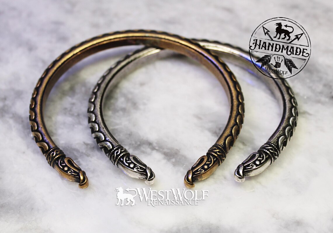 Viking Dragon Torc of Ragnar Lothbrok --- Dragon Head Bracelet or Arm ...