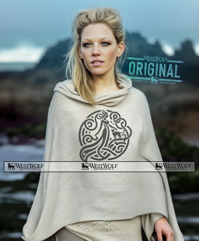 Norse Mythology Goddess Freya Design - Original SVG Vector Graphic Art ...